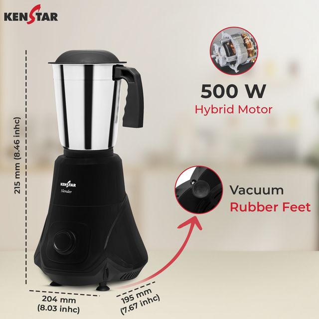 Buy Kenstar SLENDER Mixer Grinder 500 W | 3 Jars | Superior Mixie | 2 ...