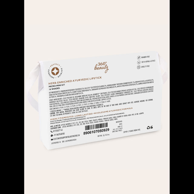 Buy Just Herbs Ayurvedic Lipstick Micro-Mini Trial Kit | Multicolor ...