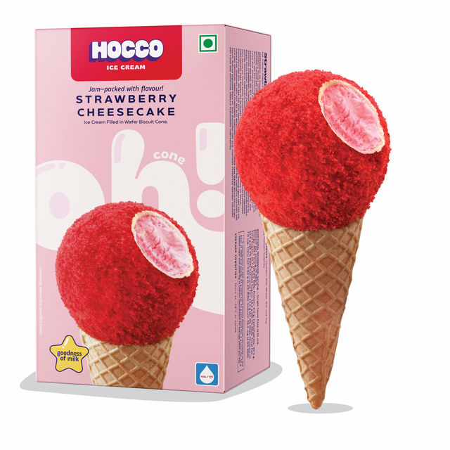 Buy Hocco Strawberry Cheese Cake Ice Cream Cone 135 ml Combo Online - Price @ ₹249 | Instant ...