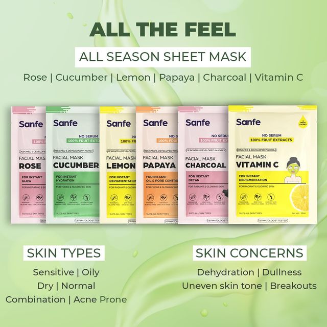 Buy Sanfe Instant Hydration Cucumber Facial Mask 100% Fruit Extracts, Korean Mask Online - Price ...