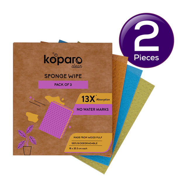 Buy Koparo Sponge Wipe Eco-Friendly | Large | Pack of 3 | Reusable 3 pc ...