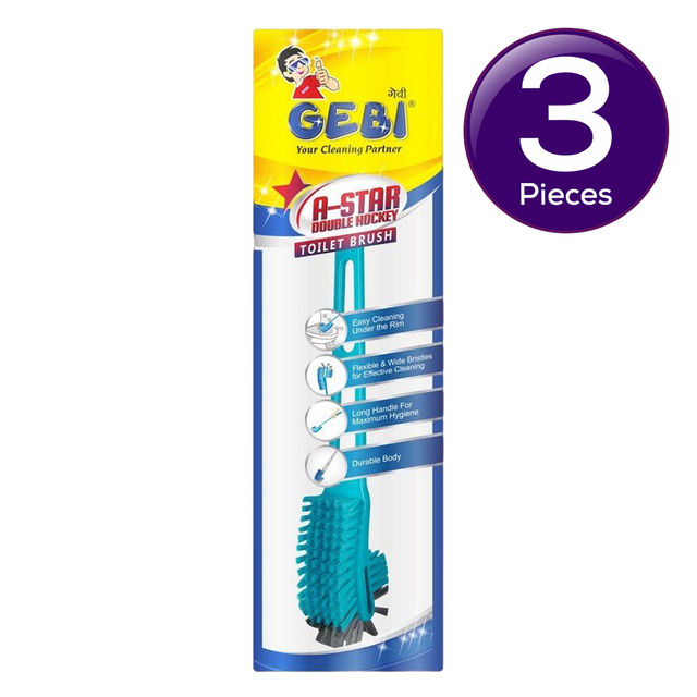 Buy Gebi Sparkle Plus A Star Double Hockey Toilet Brush | Assorted) 1 ...