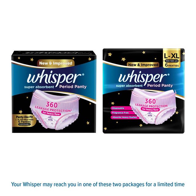 Buy Whisper Super Absorbent Period Panties | L-XL Online - Price @ ₹277 ...