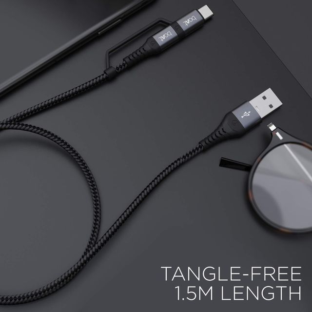 Buy boAt 2 in 1 Type-C & Micro USB Stress Resistant, Sturdy Cable ...