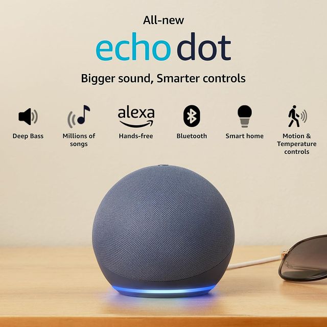 Buy Amazon Echo Dot 5Th Gen Blue Online - Price @ ₹5499 | Instant ...