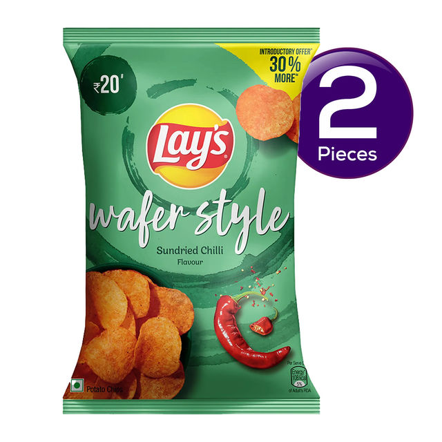 Buy Lay's Potato Chips Wafer style - Sundried chilli Flavour Combo at ...