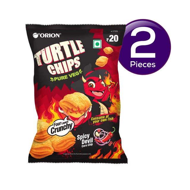 Buy Orion Turtle Chips - Spicy Devil Corn Chip (100% Veg) 35 g Combo ...