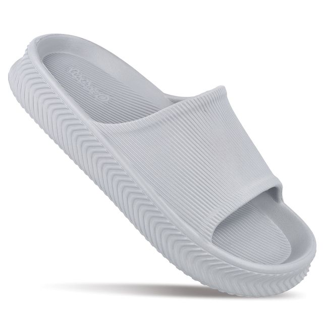 Buy Walkaroo Men's Flip-Flop Sliders - WC8737 Light Grey UK10 Online ...