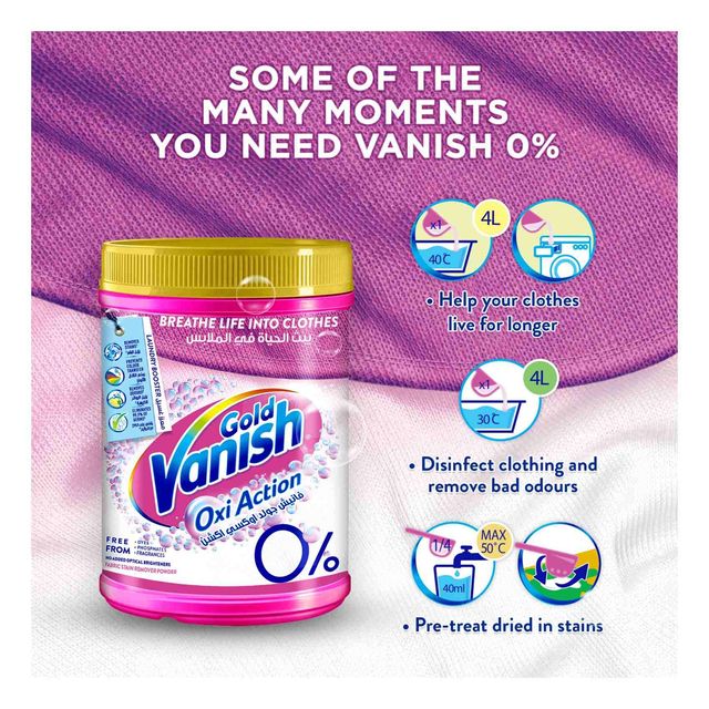 Buy Vanish Gold Oxi Action Fabric Stain Remover Powder | Pink Online ...