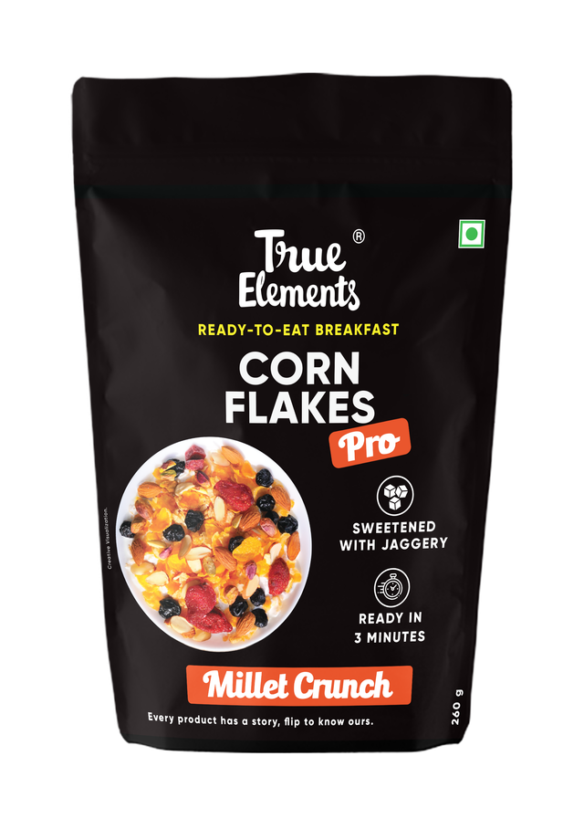 Buy True Elements Corn Flakes Pro Millet Crunch Online - Price @ ₹78 ...