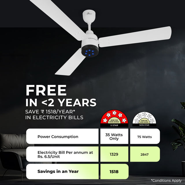 Buy RR Signature Energy Pro BLDC Ceiling Fan, 1200mm, 5 Star, Miraj ...