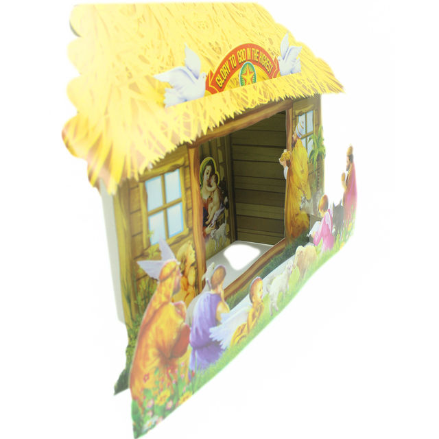 Buy Christmas Nativity Scene 3D Pop-Up Cardboard Paper Baby Jesus Birth ...
