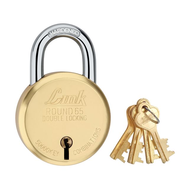 Buy Link New Round Brass 65 mm with Hardened Shackle | Brass Levers ...