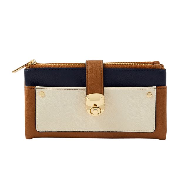 Buy Accessorize London Women's Faux Leather Brown Freya Push Lock ...