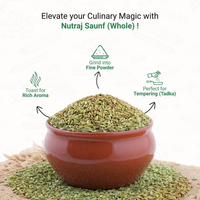 Buy Nutraj Classic Badi Saunf (Fennel Seeds) - Pouch Online - Price ...