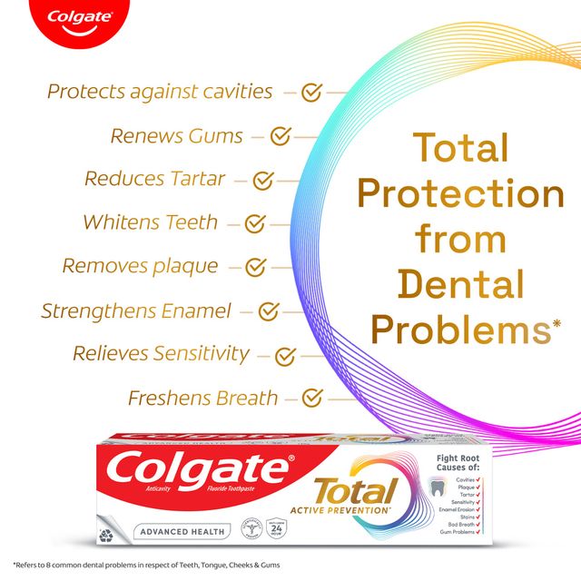 Buy Colgate Total Advanced Health Antibacterial Toothpaste, Whole Mouth ...