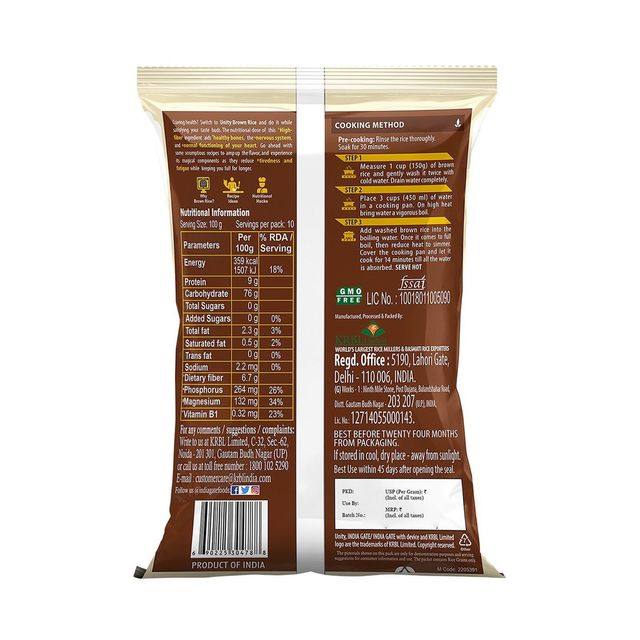 Buy India Gate Unity Whole Grain Brown Rice | Long Grain Online - Price ...