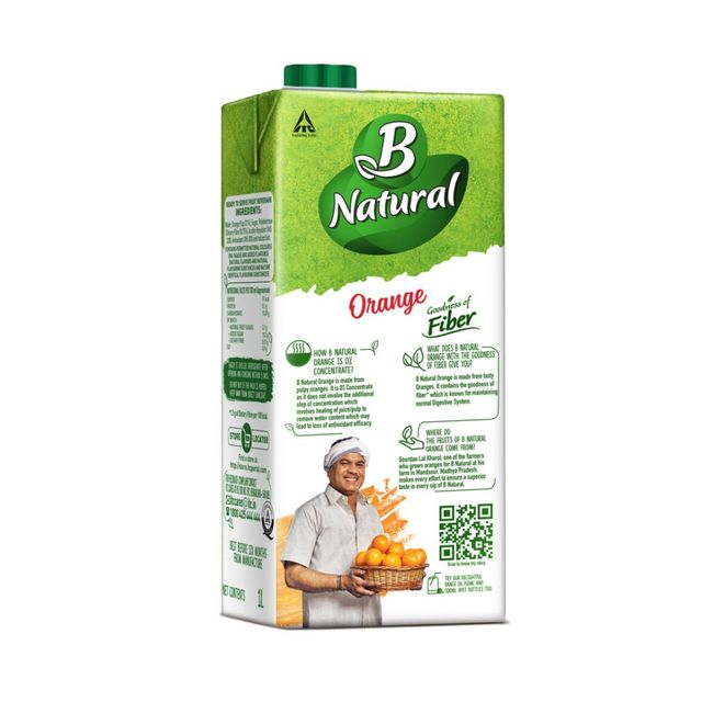 Buy B Natural Orange Juice, 100% Pulp, No Concentrate Online - Price ...