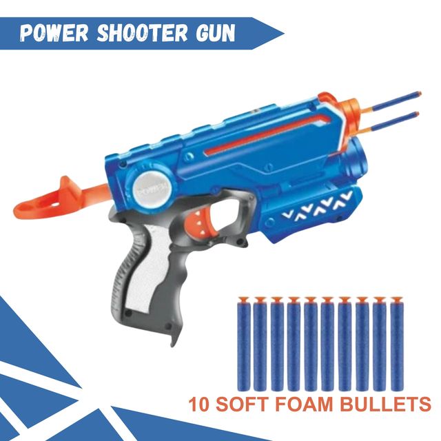 Buy Fablue Foam Blaster Long Range Power Shooter Gun Toy With 10 Soft ...