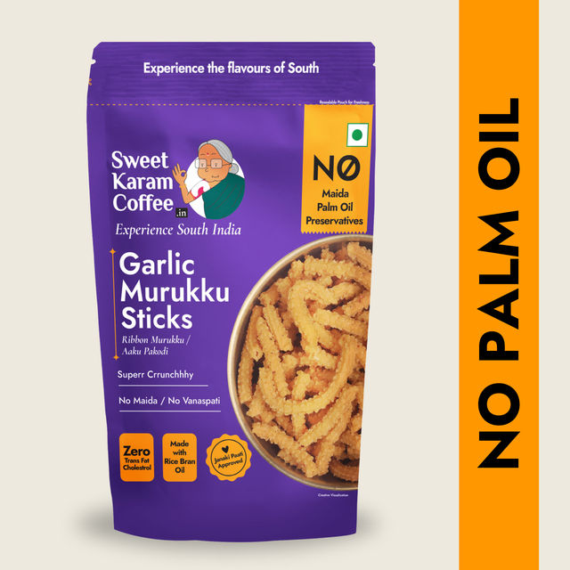 Buy Sweet Karam Coffee Garlic Murukku Sticks at ₹90 | Instant Online ...