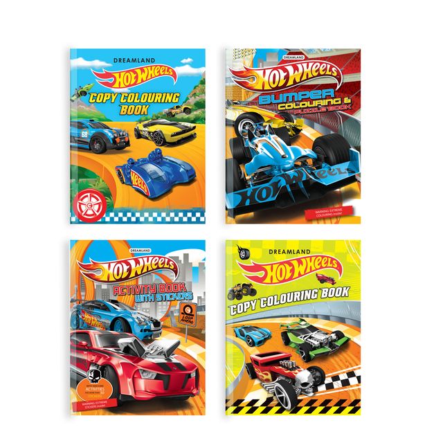 Buy Dreamland Hot Wheels Colouring and Activity Boos Pack of 4 ...