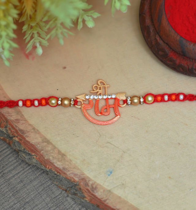 Buy Aurum Shree Ram Mandir Rakhi With Beads - Spiritual Design Online ...