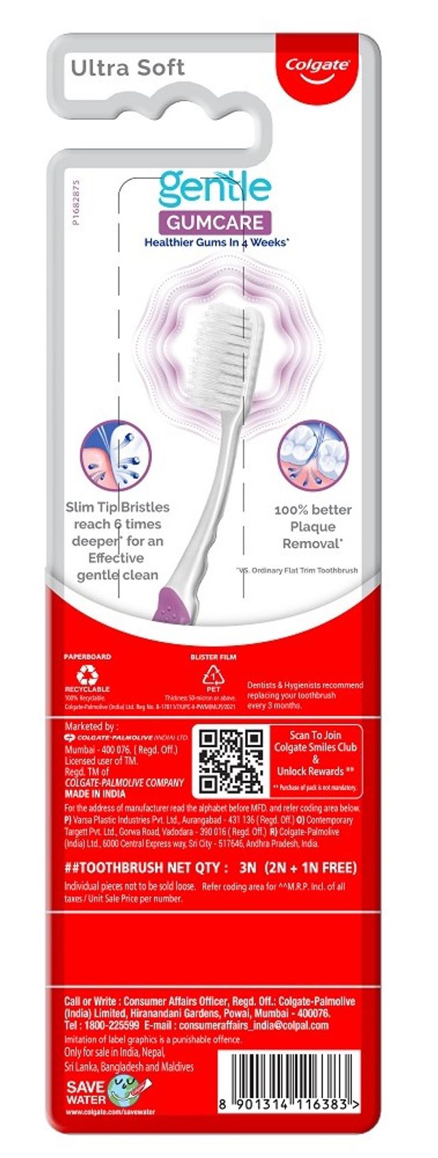 Buy Colgate Gentle Gumcare Toothbrush (Buy 2 Get 1 Free) at ₹160 ...