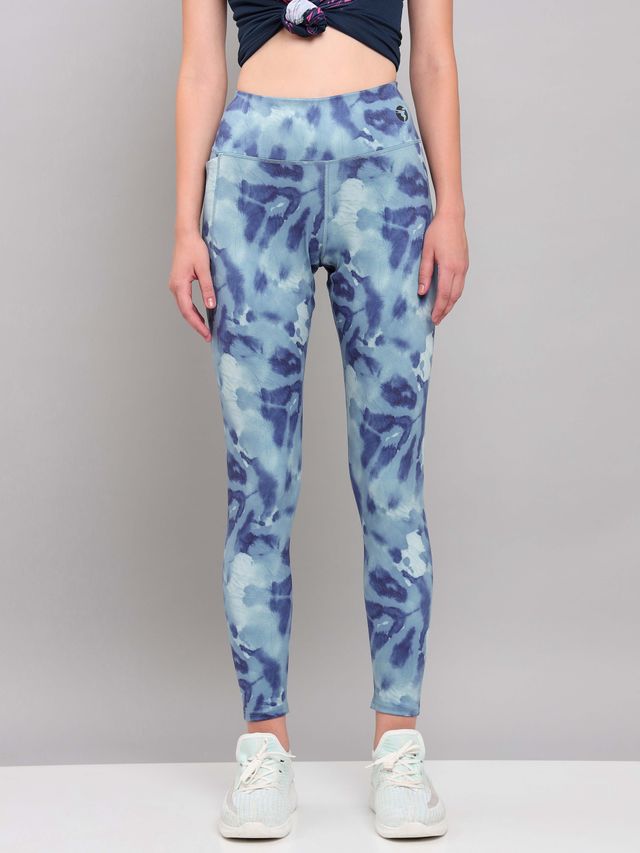 Buy Technosport Women Printed Slim Fit Sports Tights With Elasto Plus ...