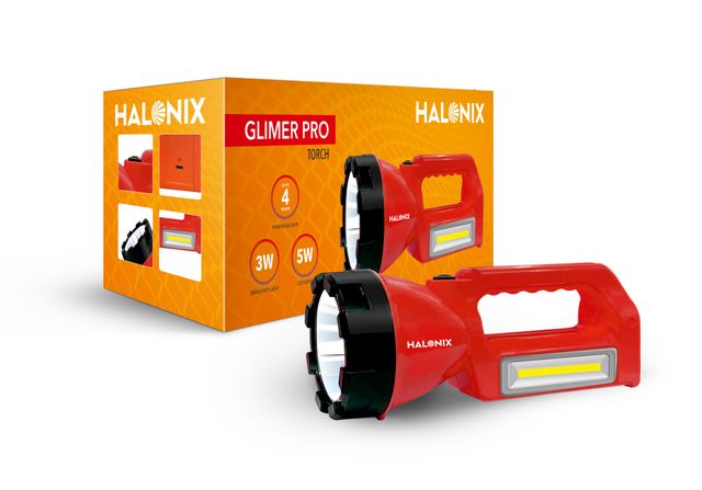Buy Halonix 5w Glimer Pro Rechargeable Torch Online - Price @ ₹599 ...