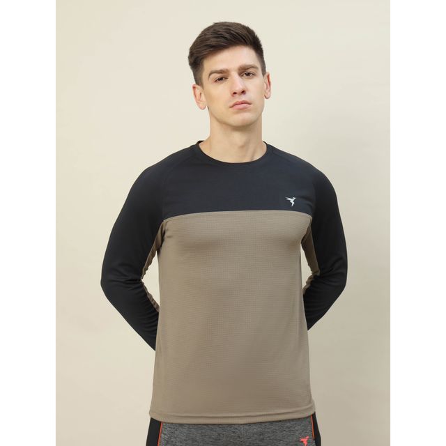 Buy Technosport Men Colorblock Slim Fit Round Neck Sports T-Shirt ...