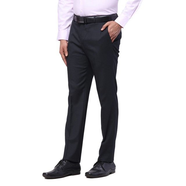 Buy Raymond Men's Slim Fit Polyester Blend Pleatless Formal Trouser ...
