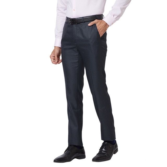 Buy Raymond Men's Slim Fit Poly Viscose Blend Pleatless Formal Trouser ...