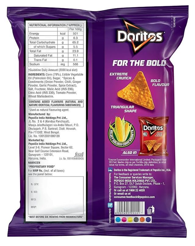 Buy Uncle Chips Spicy Treat(80gms) & Doritos Nacho Chips - Sweet Chilli ...