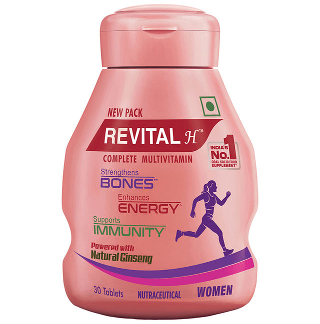 Buy Revital H for Woman with Multivitamins,Calcium& Natural Ginseng for Daily Immunity(30 ...