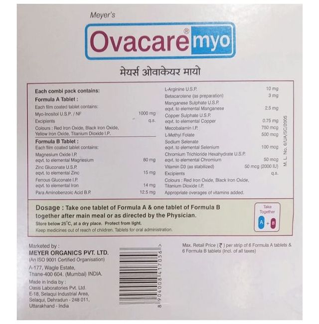 Buy Ovacare Myo Tablets Online - Price @ ₹365 | Instant Delivery | Zepto