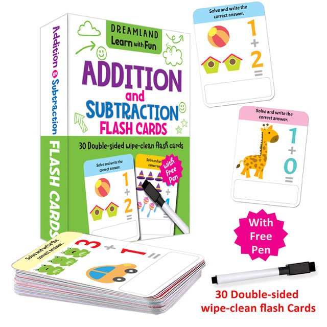 Buy Dreamland Flash Cards Addition and Subtraction - 30 Double Sided ...