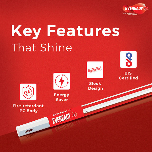 Buy Eveready 10 W LED Tubelight - White | 6500 K (Length 2 FT) Online ...