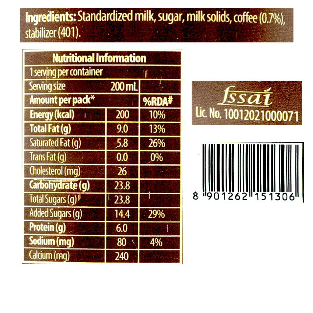 Buy Amul Kool Cafe Milk 'N' Coffee Online - Price @ ₹35 | Instant ...