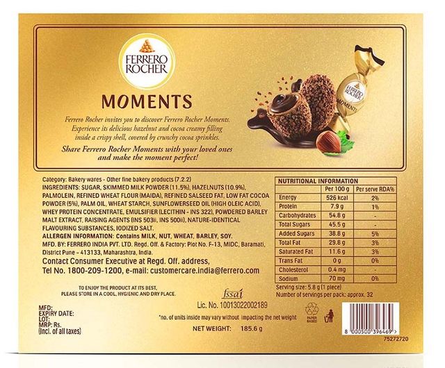 Buy Ferrero Rocher Moments Chocolate Pack Online - Price @ ₹454 ...