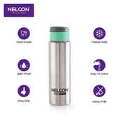 Buy Nelcon Slim Water Bottle Stainless Steel | Leak | Proof | Freezer ...