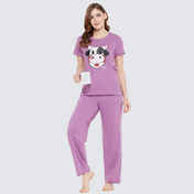 Clovia 100% Cotton Cow Emoji Print Top & Pyjama Nightwear Set - Buy at ...