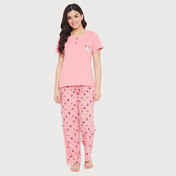 Buy Clovia Women's Butterfly Print 100% Cotton Top & Pyjama Set ...