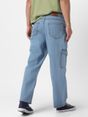Buy Urbano Fashion Men's Cargo Jeans Loose Baggy Fit 6 Pockets Non ...