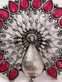 Buy SOHI Women's Silver-Plated Stone-Studded Peacock Finger Ring Online ...