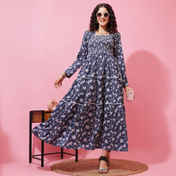 Buy Sheetal Associates Women's Floral Printed Fit & Flare Full Sleeve ...