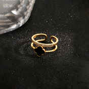 Label She Gold Plated Stainless Steel Clover Adjustable Ring - Buy at ...