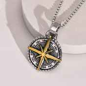 Buy Fashion Frill Men's Cross Compass Pendant Chain Silver Onesize ...
