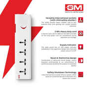 Buy GM Extension Board 10Amp Output 250 Volts with 2 Mtr Extension Cord ...