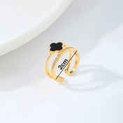 Label She Gold Plated Stainless Steel Clover Adjustable Ring - Buy at ...