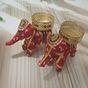 Buy Elephant T Light Holders | Pack Of 2 | Glass and Metal ...